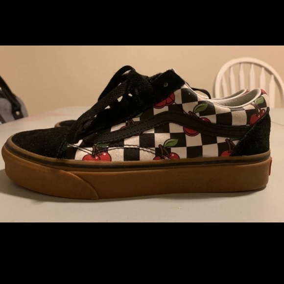 Vans | Shoes | Vans Cherry Old Skool Checkerboard Shoes W 55 | Poshmark